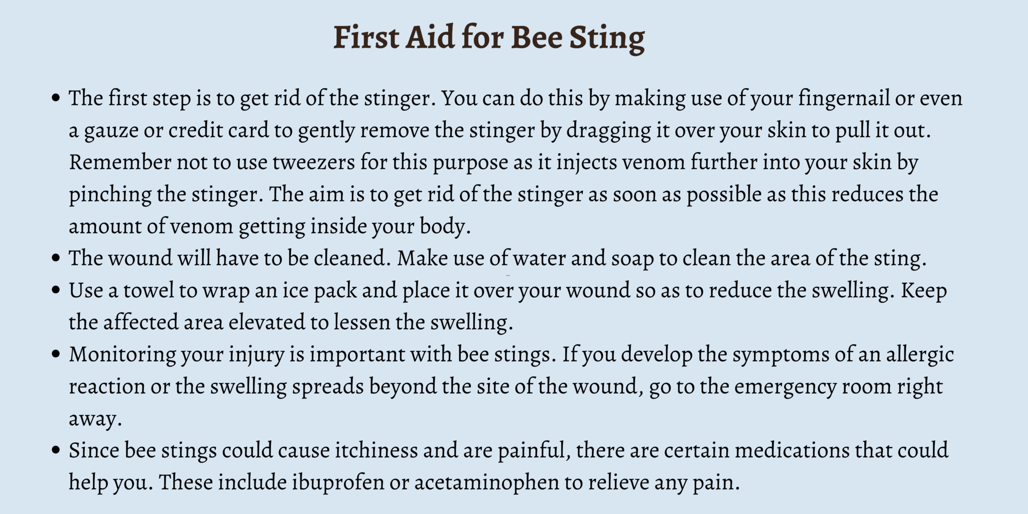 First Aid for Bee Sting: 5 Effective Relief Tips - First Aid for Free