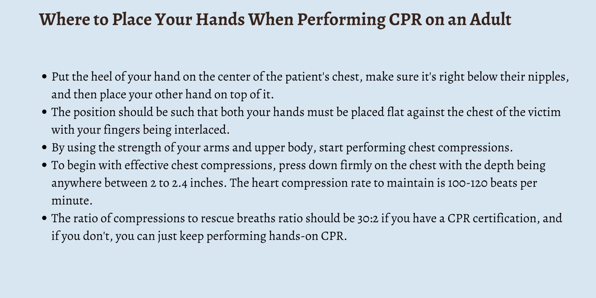 Where to Position Your Hands for CPR? 3 Vital Technique - First Aid for ...