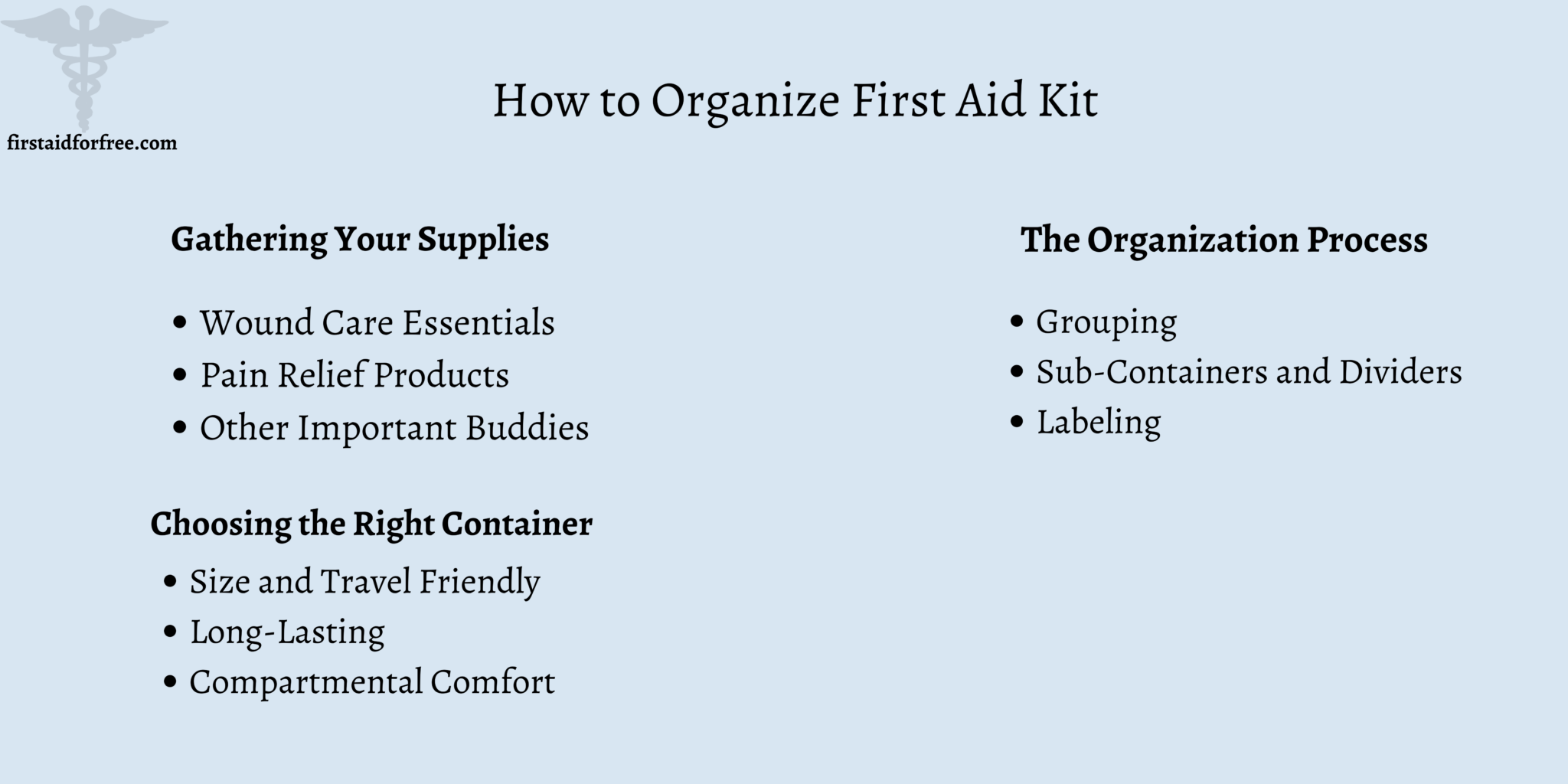 How to Organize First Aid Kit: A Step-by-Step Guide - First Aid for Free