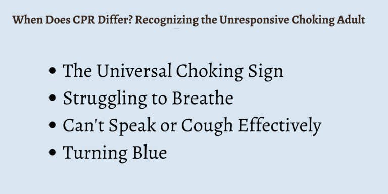 How Does CPR Differ in an Unresponsive Adult Choking Victim? - First ...